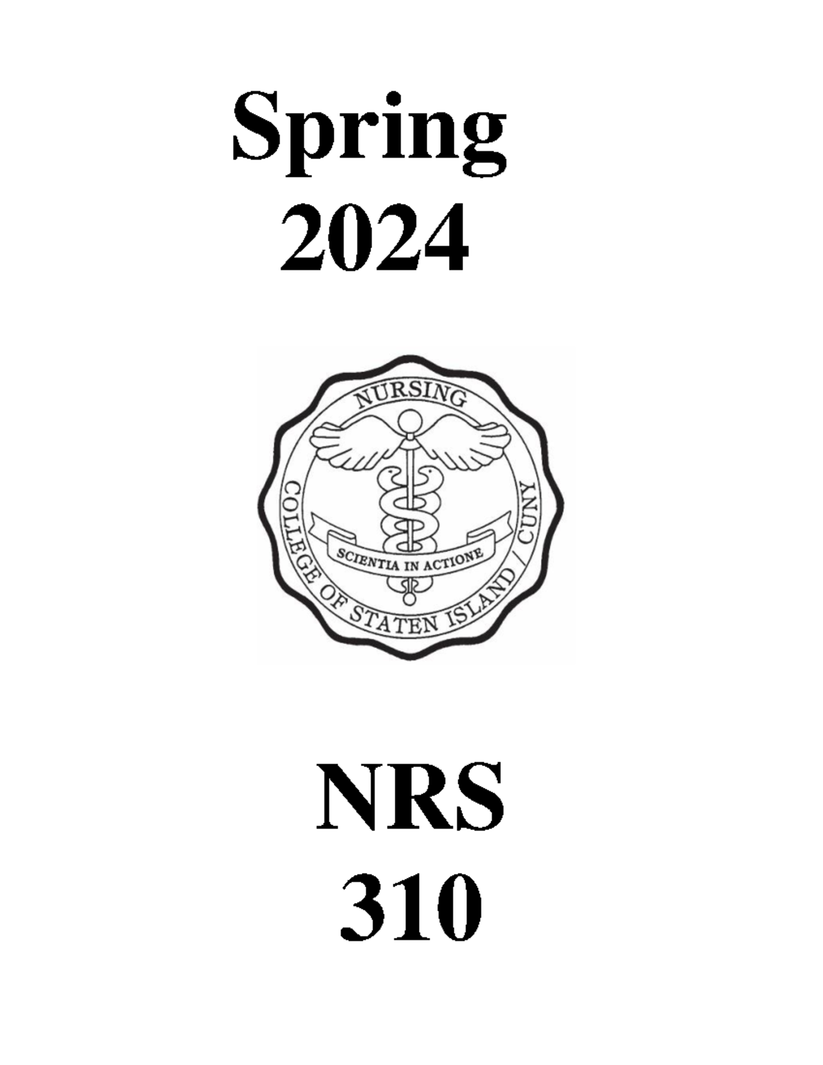 NRS 310 Course Outline Spring 2024 - Spring 2024 NRS 310 TABLE OF ...