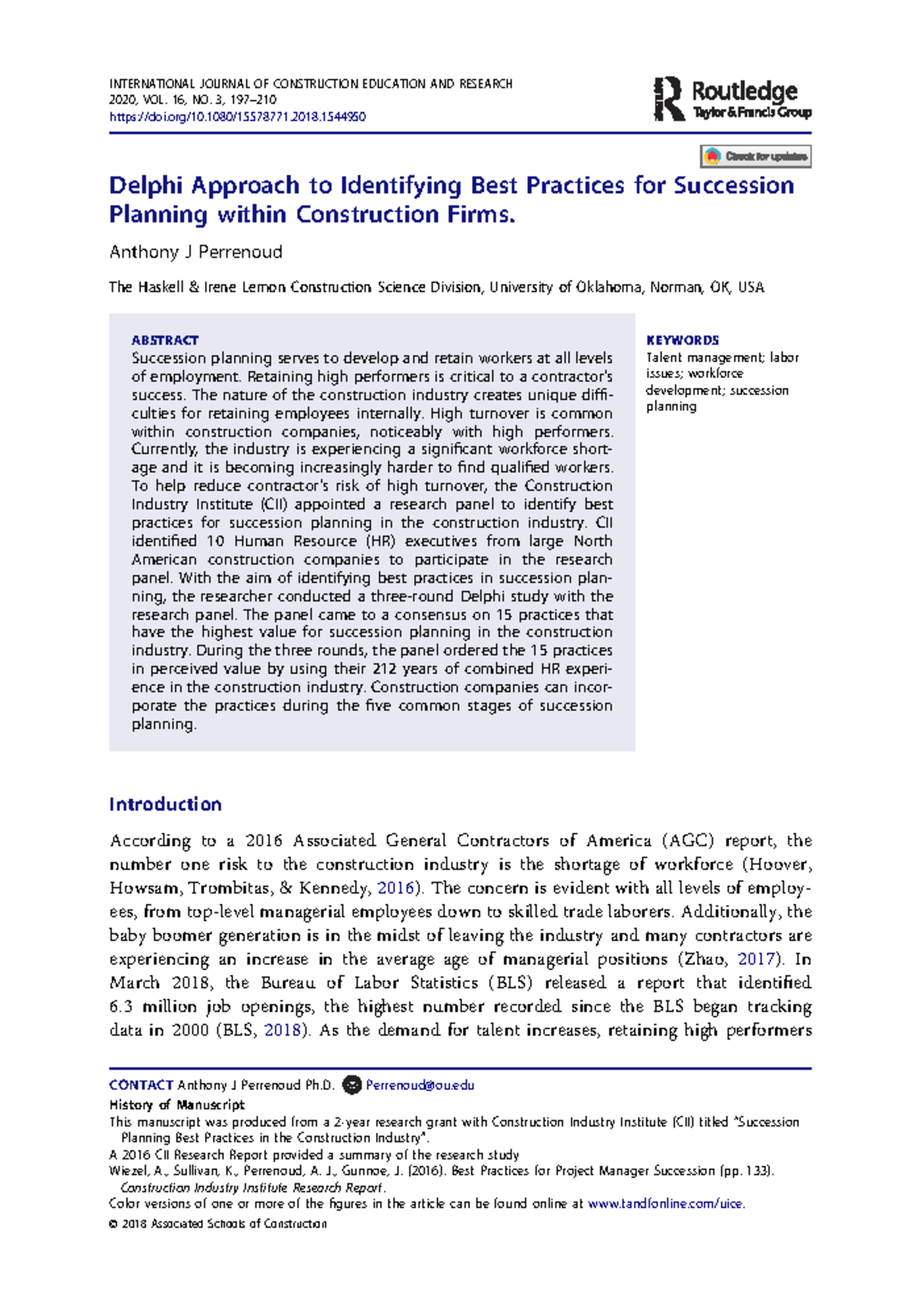 2020 - Delphi Approach to Identifying Best Practices for [retrieved ...