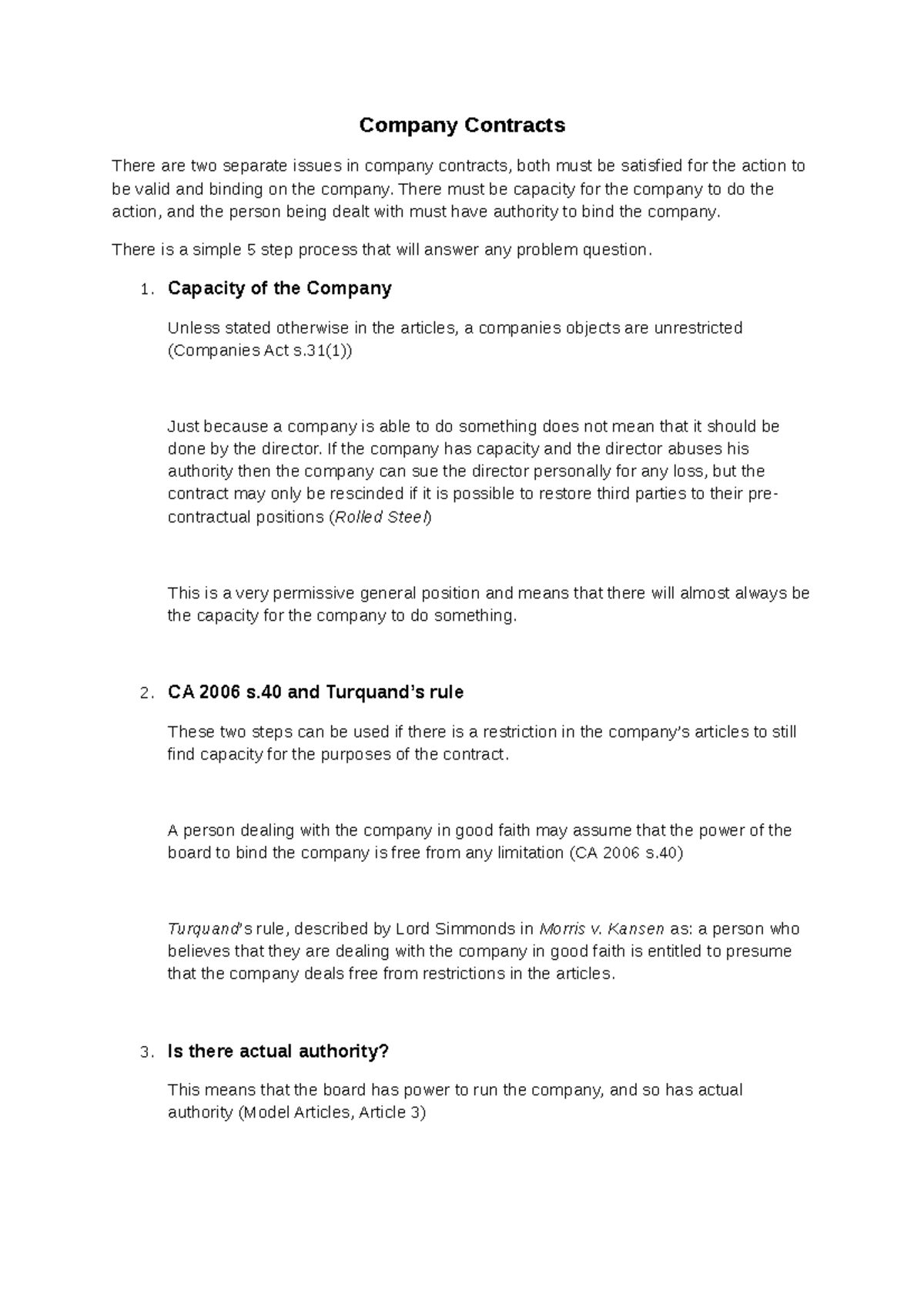 Company Contracts sample - Company Contracts There are two separate ...