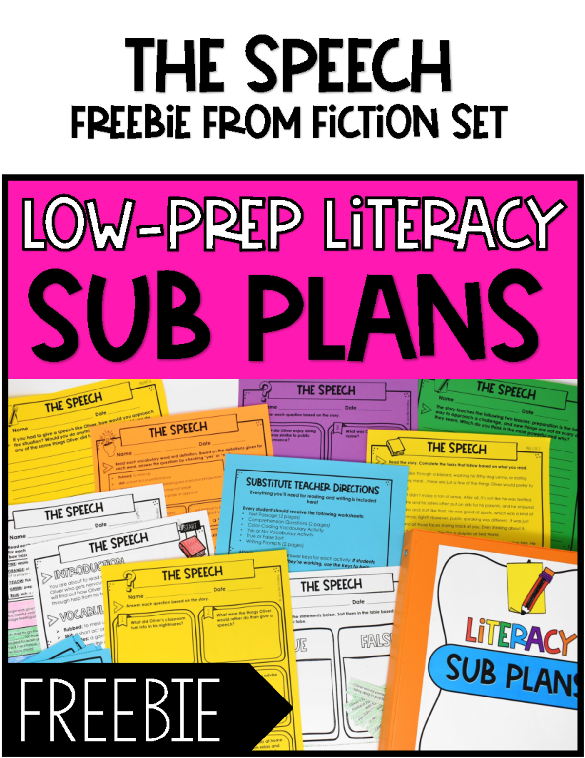 Fiction Literacy Substitute Plans Freebie - Studocu