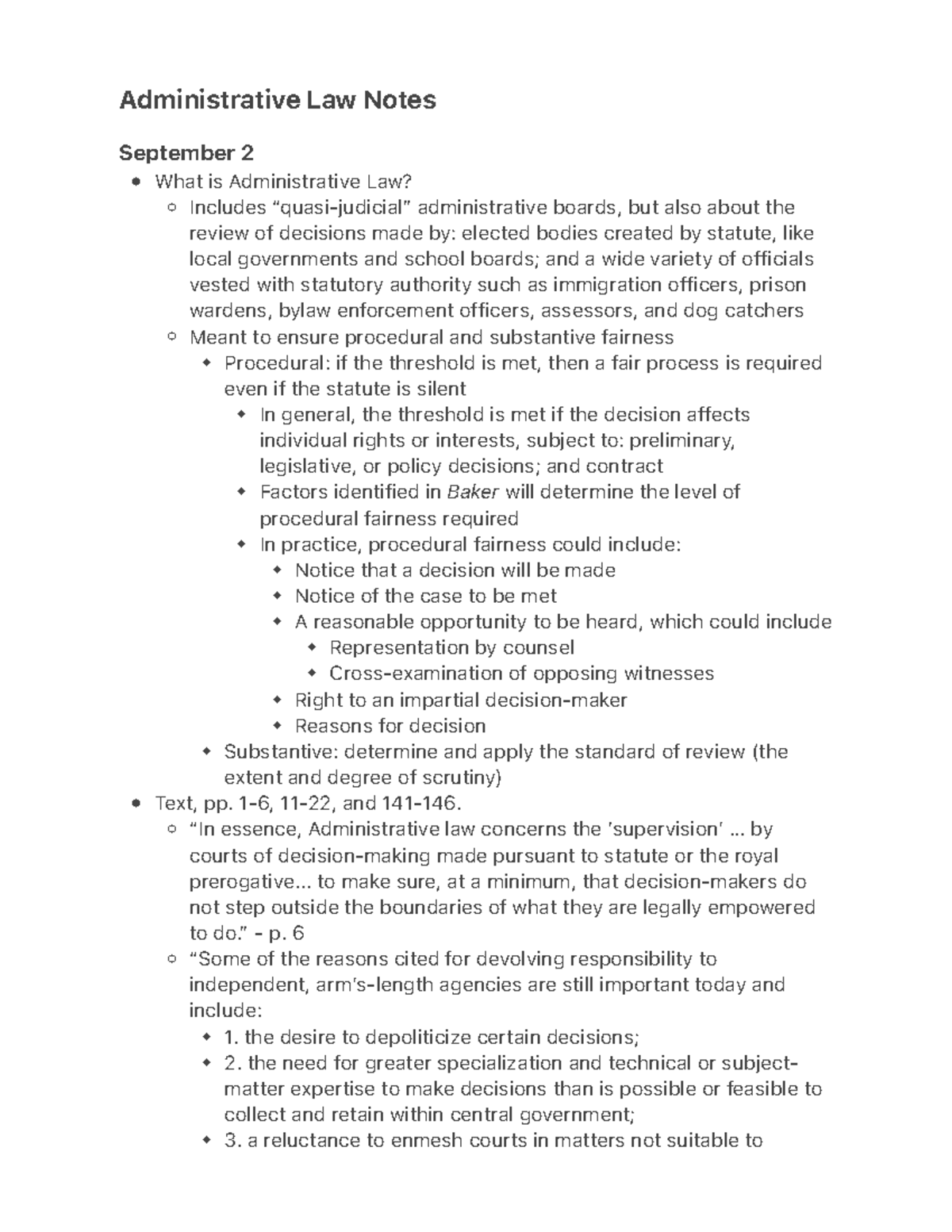 Administrative Law Notes - Administrative Law Notes - Studocu