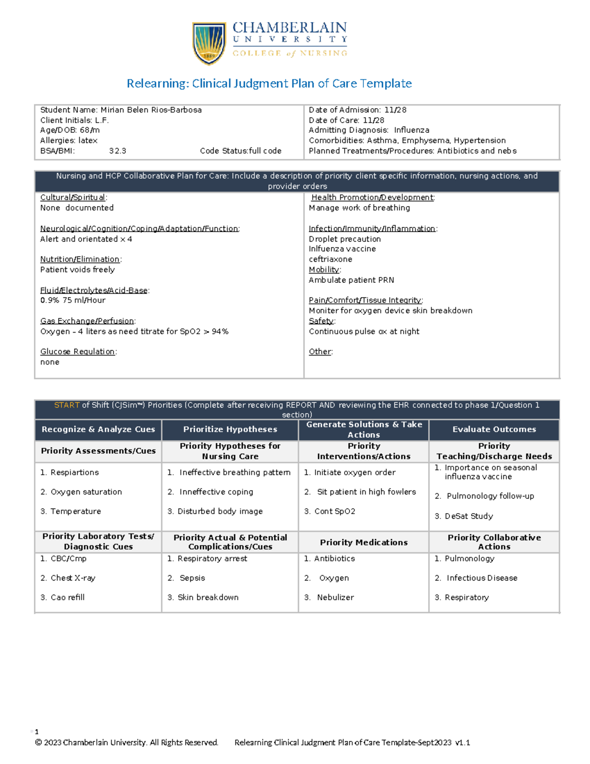 CJE Linus Fuller POC - Student Name: Mirian Belen Rios-Barbosa Client ...
