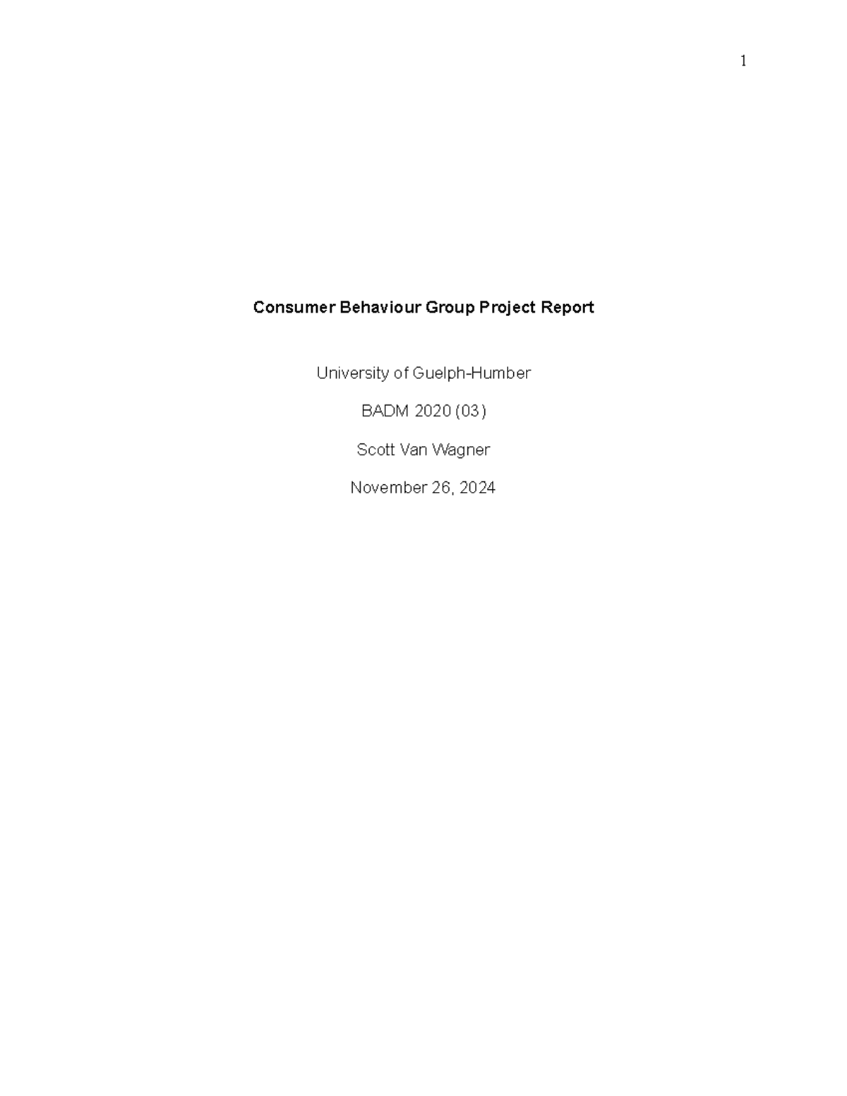 CB Group Project Report - Consumer Behaviour Group Project Report ...