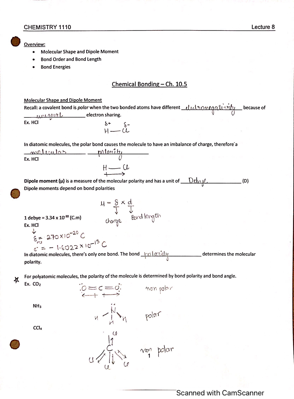 Lecture 8- Chemical Bonding - CHEM 1110 - Studocu