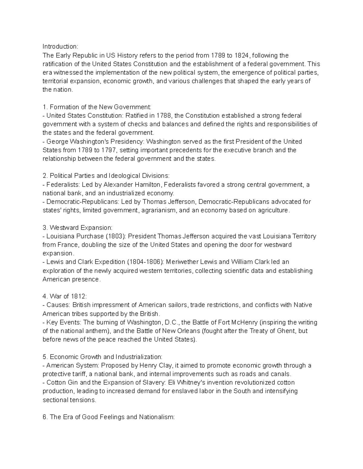 The Early Republic - Introduction: The Early Republic in US History ...