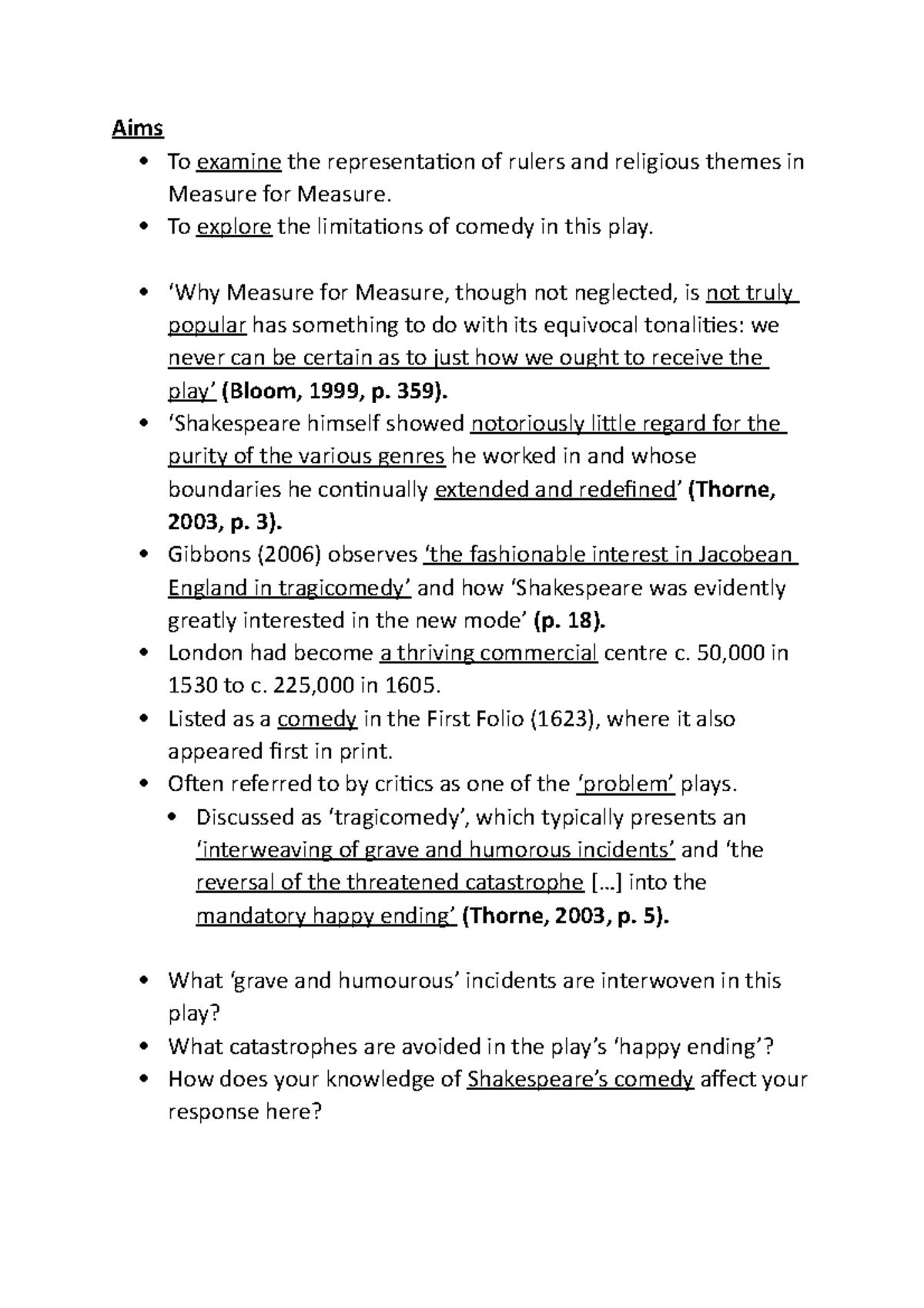 Introduction to Measure for Measure - Aims To examine the representaion ...