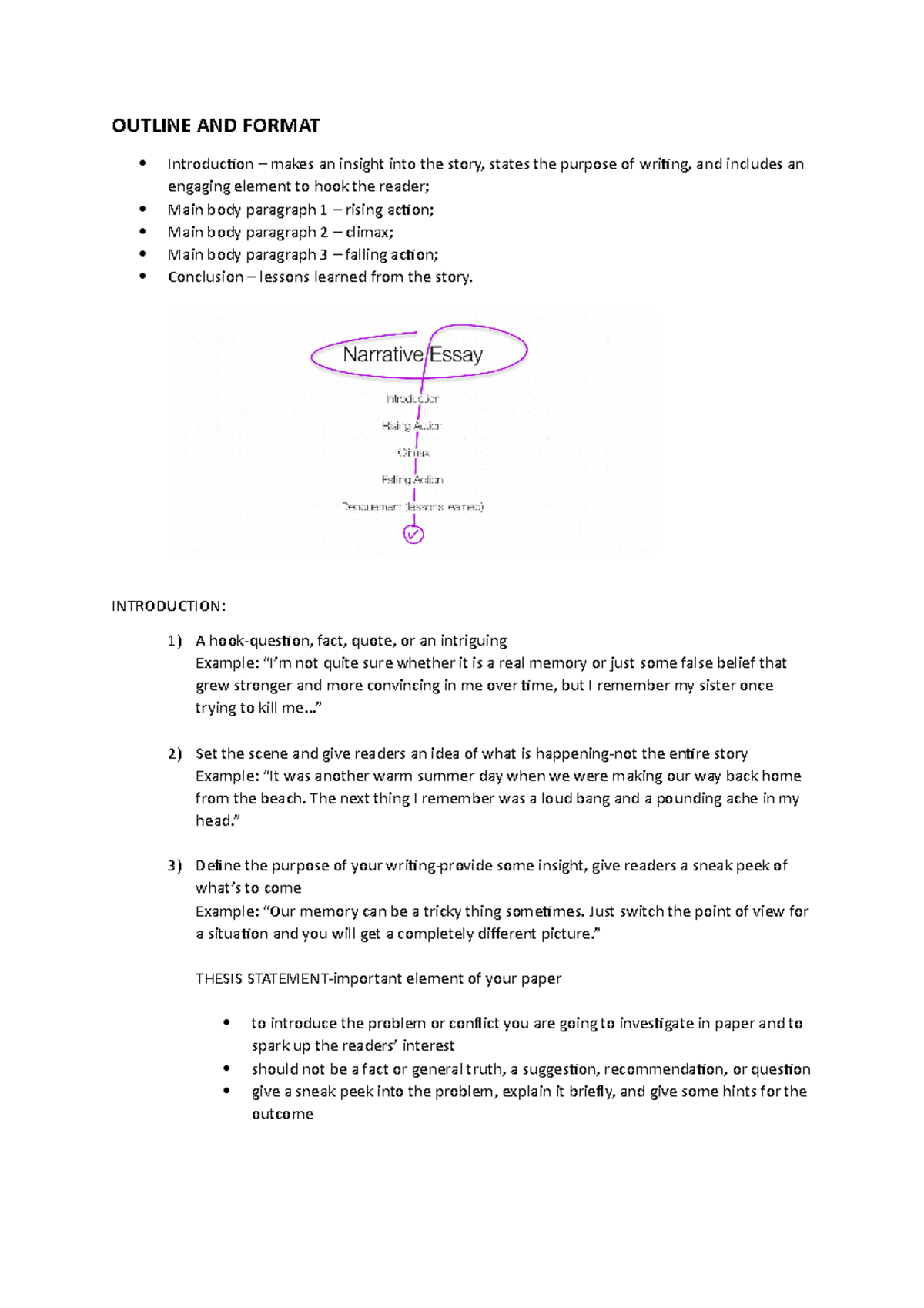 Outline AND Format - ESSAY - OUTLINE AND FORMAT Introduction – makes an ...
