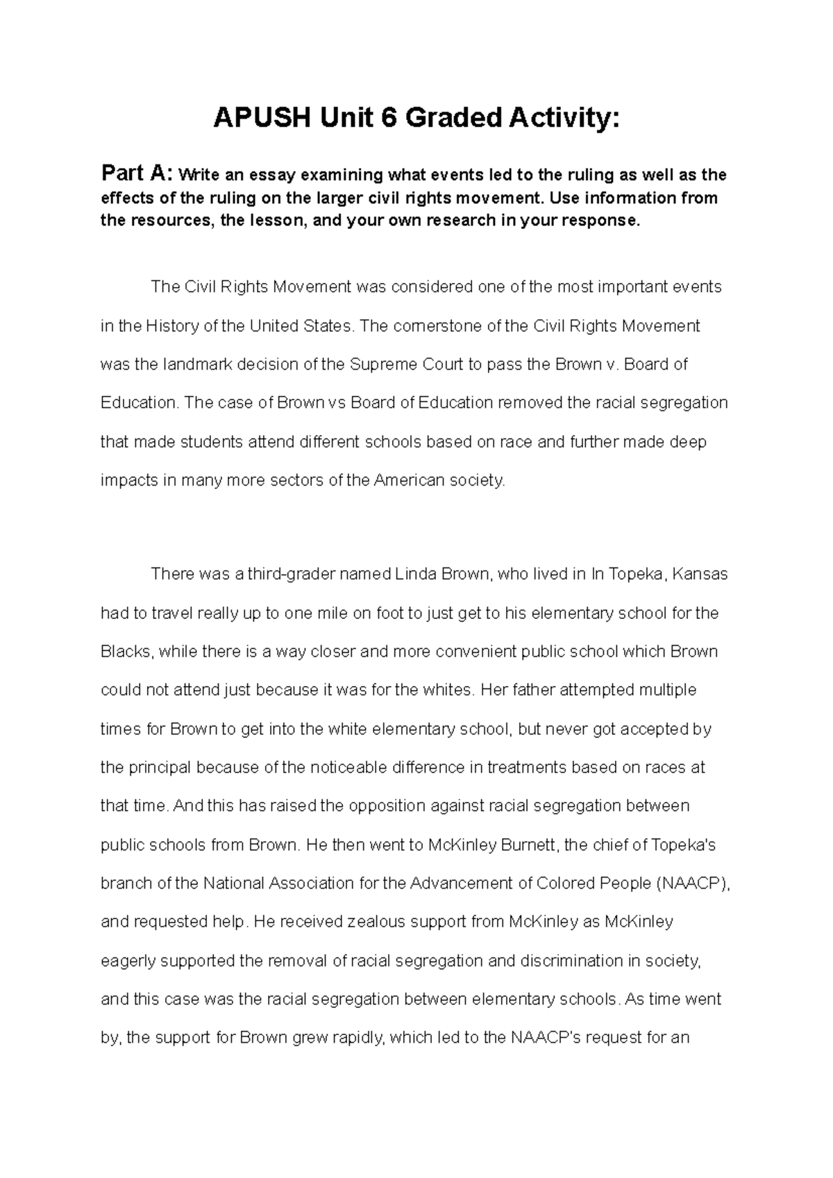Essay 6 History APUSH Unit 6 Graded Activity Part A Write An Essay