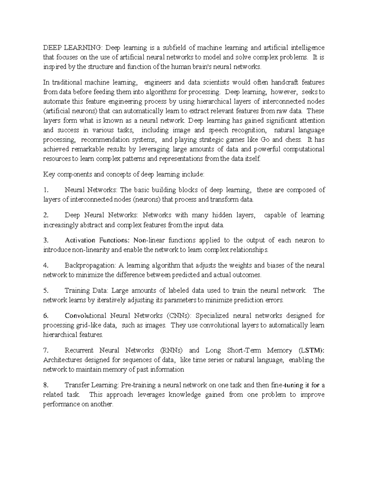 DEEP Learning - UNIT I - DEEP LEARNING: Dееp lеarning is a subfiеld of ...