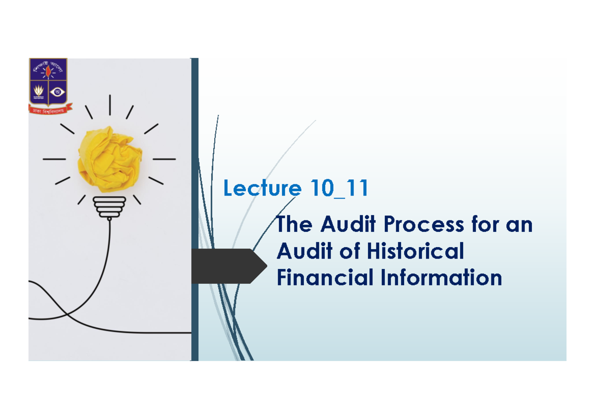 Lecture 10 11 Audit Process Client Acceptance- Engagement lette R ISA ...