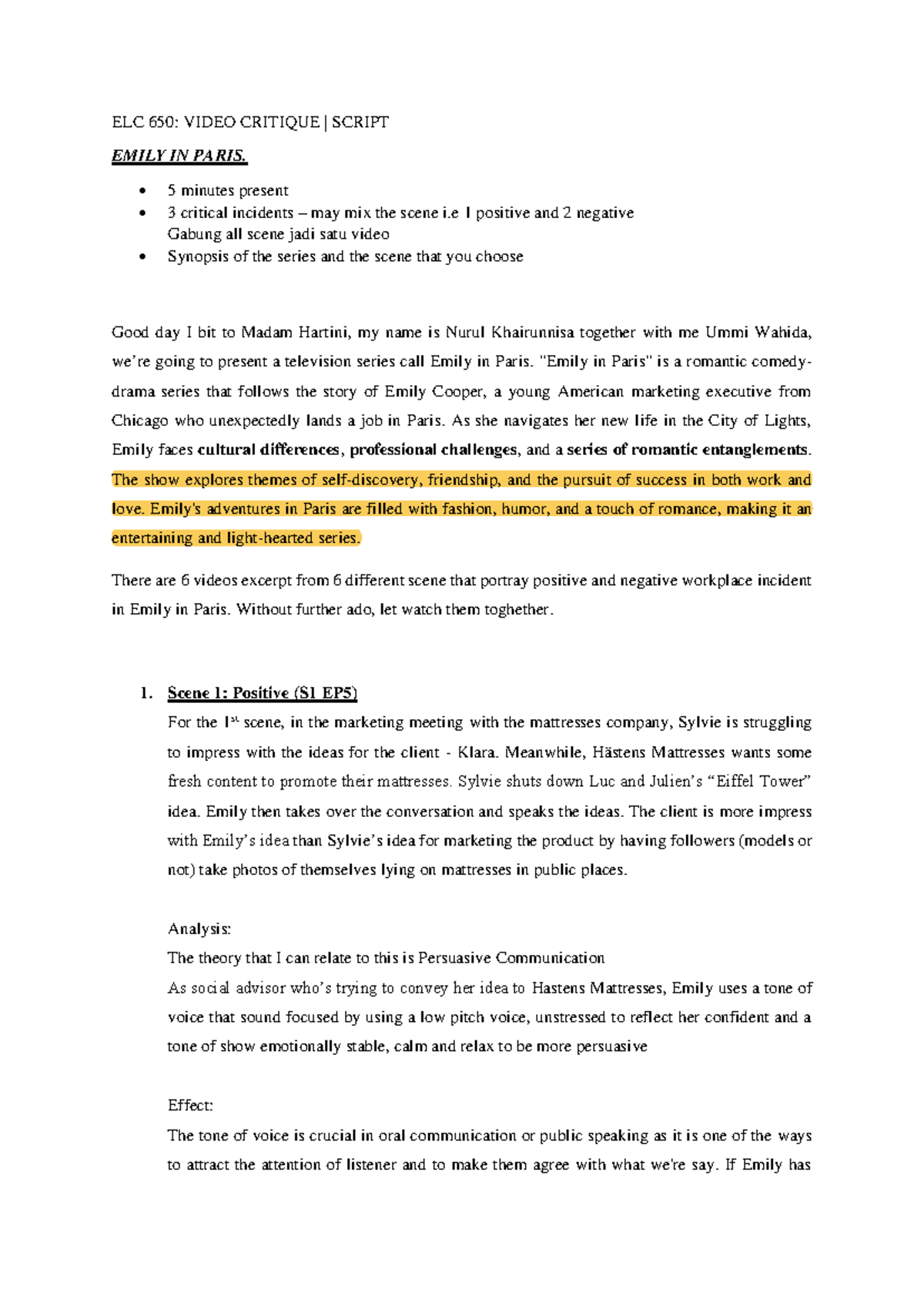 ELC 650 Video Critique Dialogue - ELC 650: VIDEO CRITIQUE | SCRIPT ...