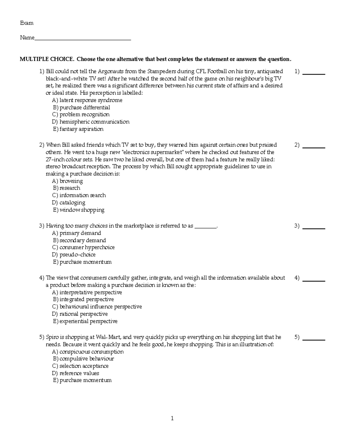 9 - Test Bank - Exam Name___________________________________ - Studocu