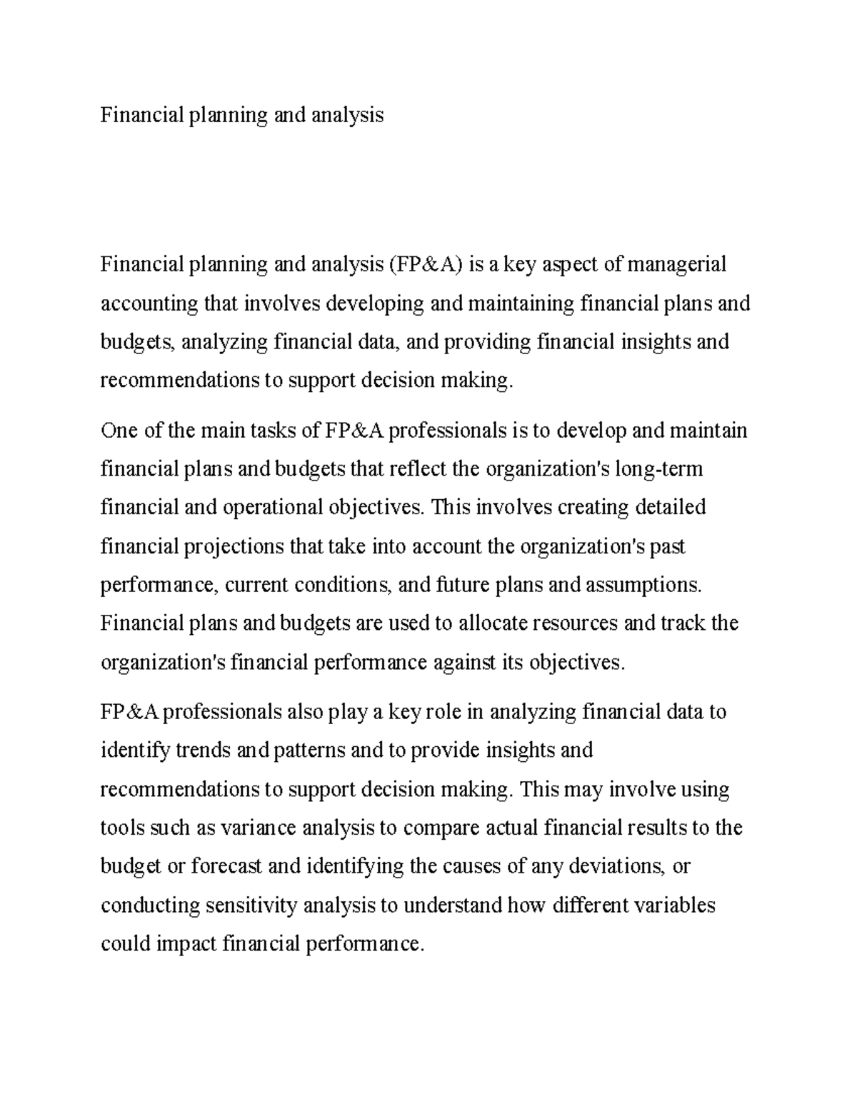 Financial Planning And Analysis Financial Planning And Analysis financial-planning-and-analysis-financial-planning-and-analysis
