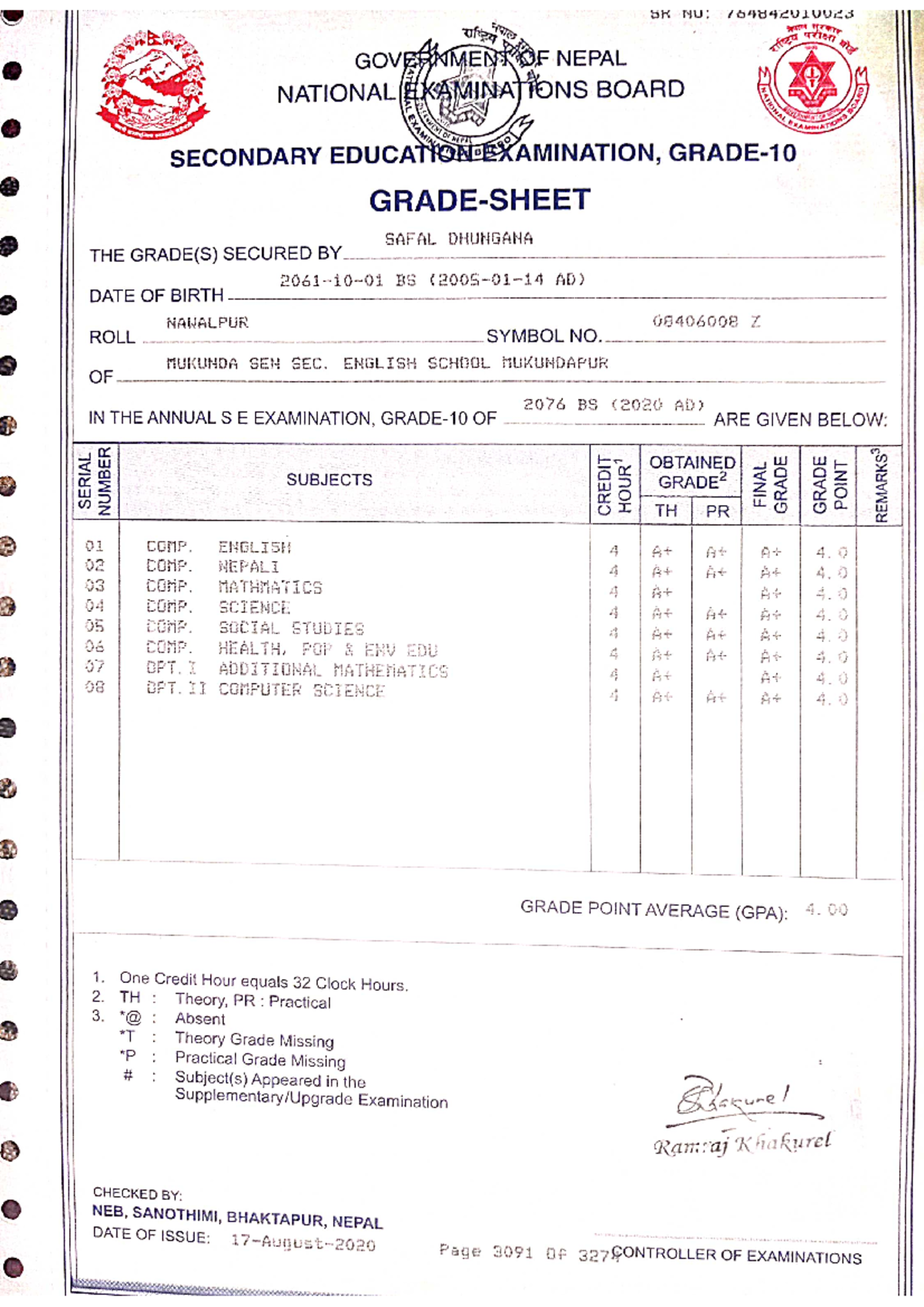 Grade 10 transcript - Summary Principles of Electronic Materials and ...
