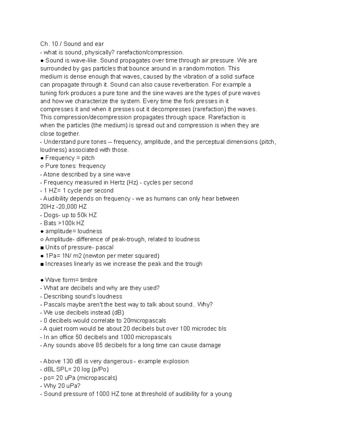 Ch10 ear and sound anatomy - Ch. 10 / Sound and ear what is sound ...