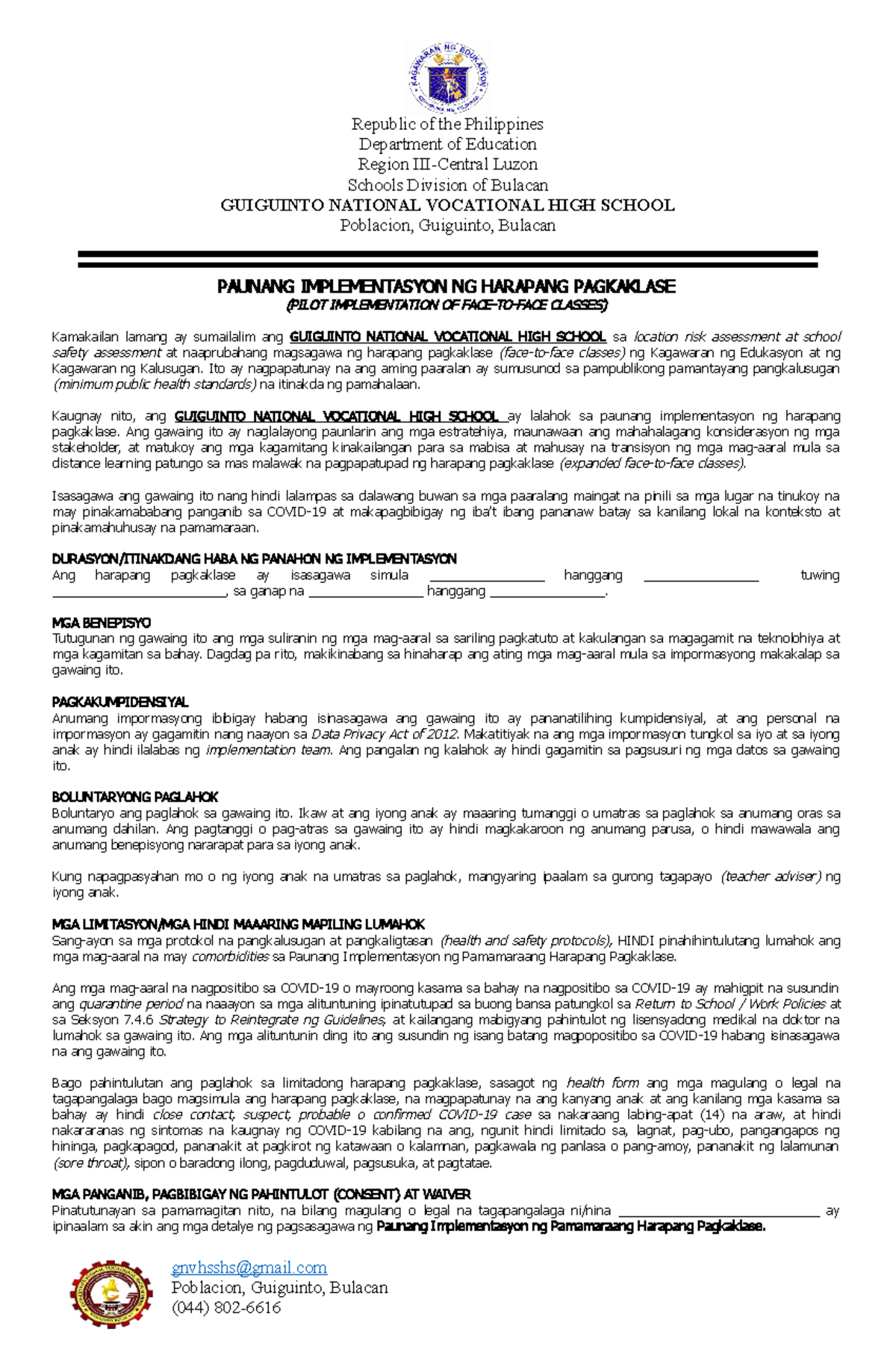 Gnvhs- Consent - Secret service providers in g pi and 2 palang ng us to ...