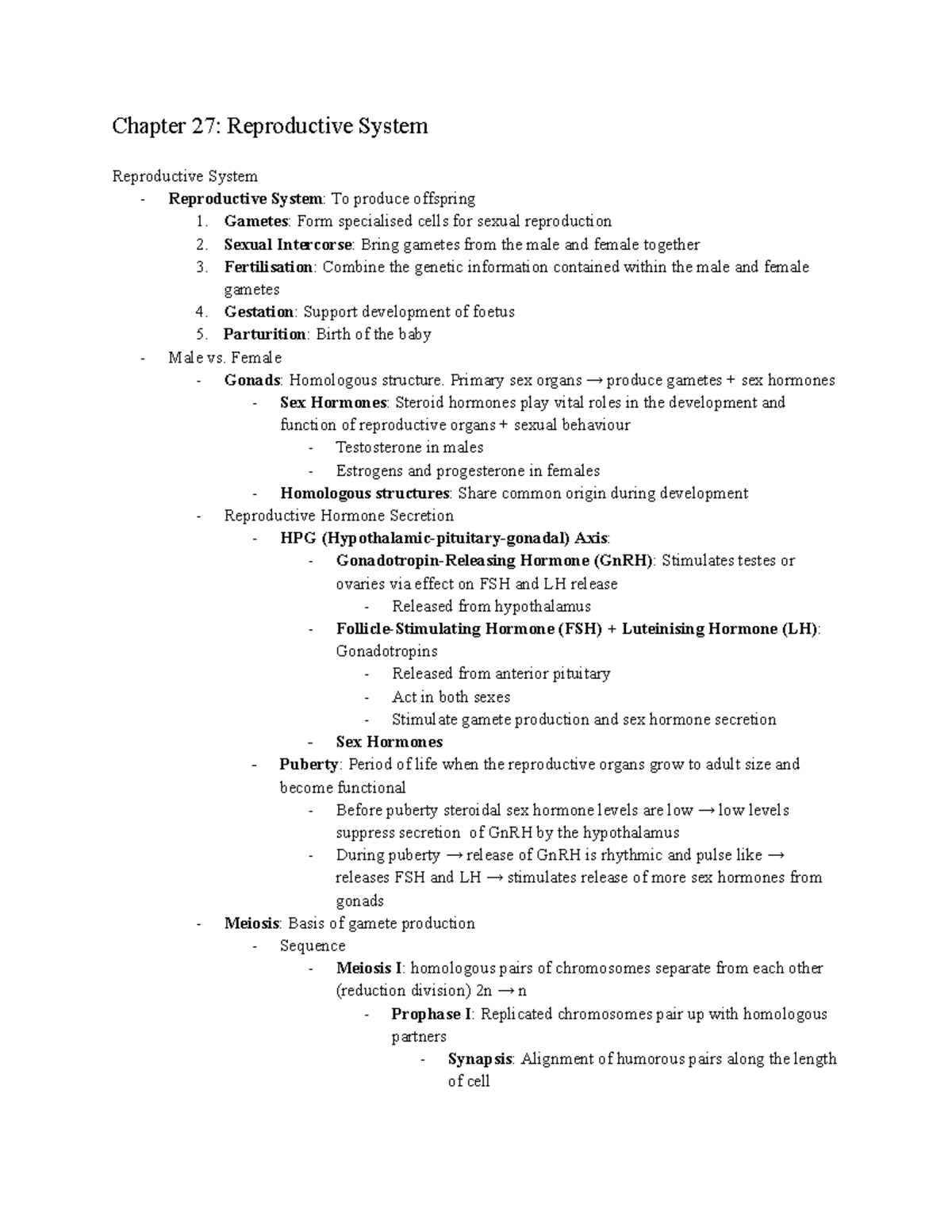 Chapter 27 Reproductive System - Chapter 27: Reproductive System ...