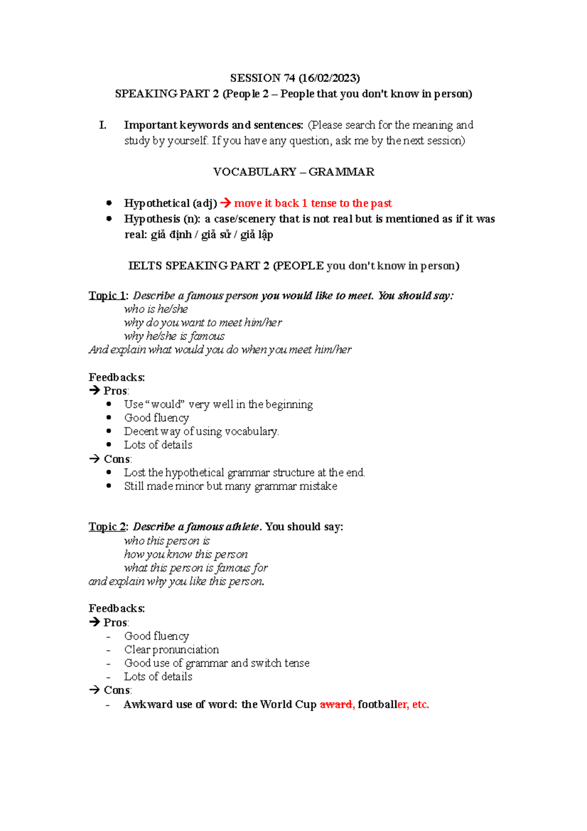 Session 74 - sssssswwc ssws - SESSION 74 (16/02/2023) SPEAKING PART 2 ...