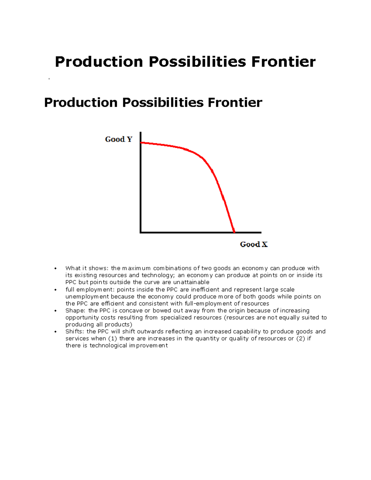 Production Possibilities Frontier - Production Possibilities Frontier ...