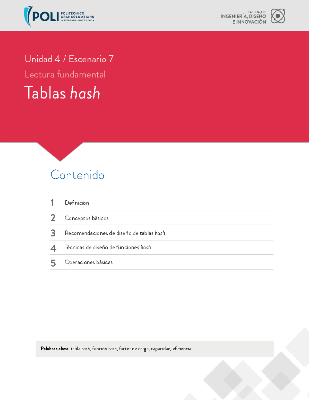 Estructuras 7 - leeloo - Palabras clave : tabla hash , función hash ...