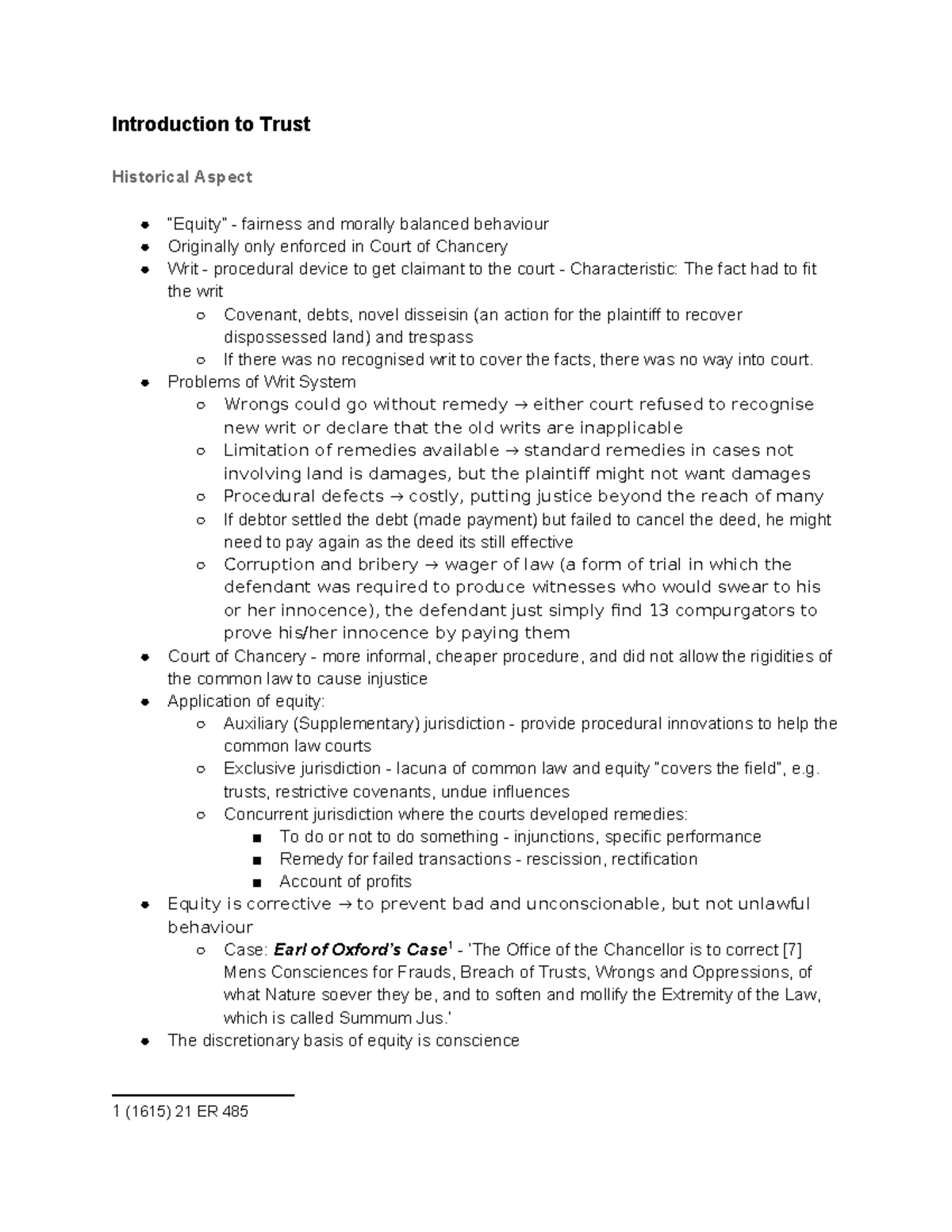 Trust Notes Topic 1 + Seminar - Introduction to Trust Historical Aspect ...