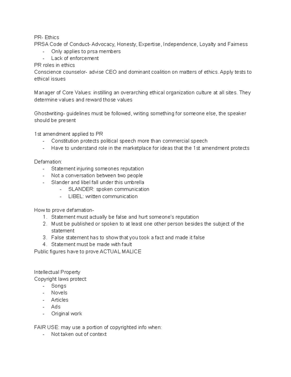 PR- Ethics - PR- Ethics PRSA Code of Conduct- Advocacy, Honesty ...