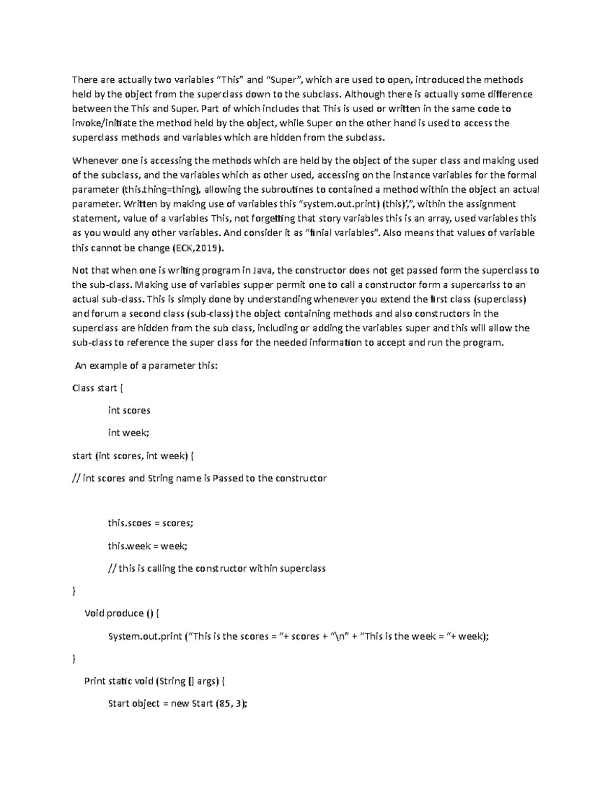 Discussion assignment week 5 - There are actually two variables “This ...