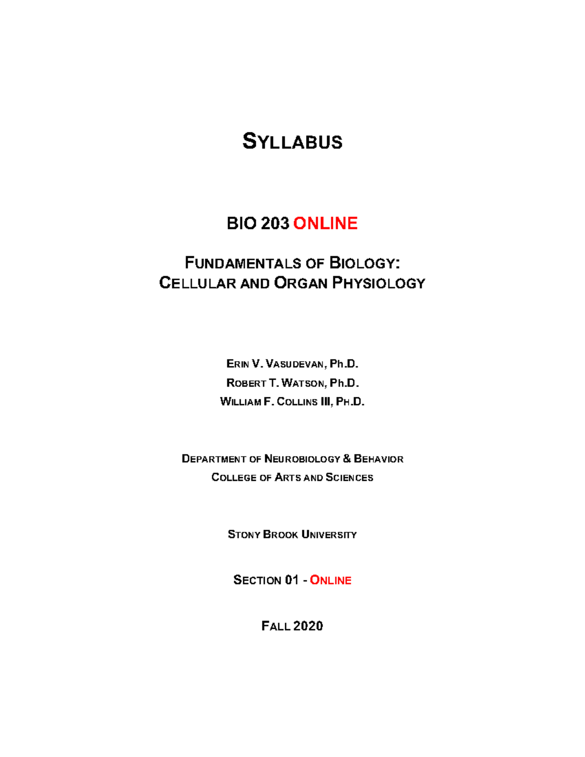 BIO203 - syllabus of fall 2020 bio 203 - SYLLABUS BIO 203 ONLINE ...