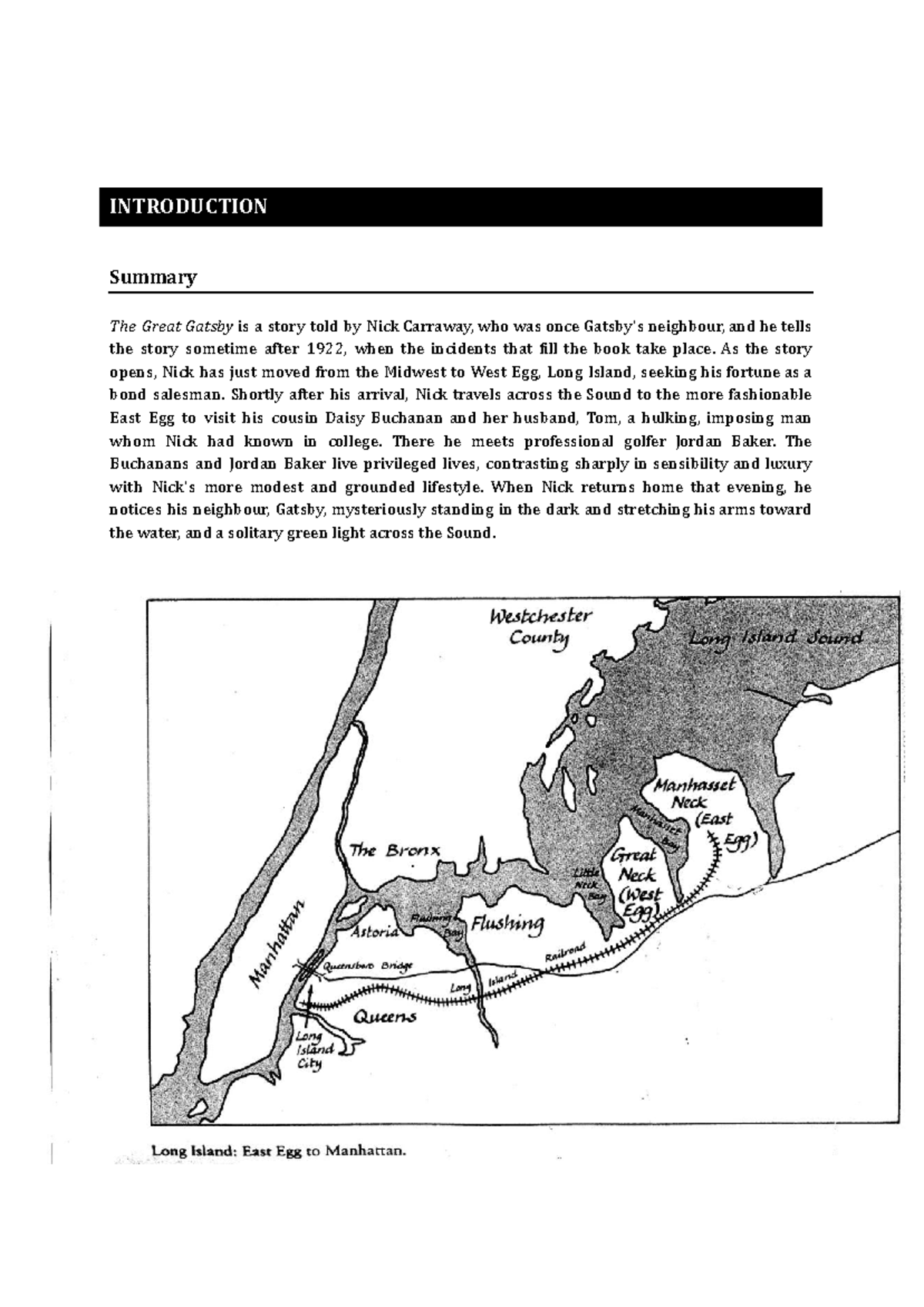Summary The Great Gatsby - INTRODUCTION Summary The Great Gatsby is a ...