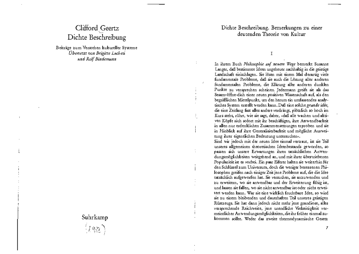 (1.3) Geertz 1973 - Clifford, Geertz Dichte Beschreibung Beiträge zum ...