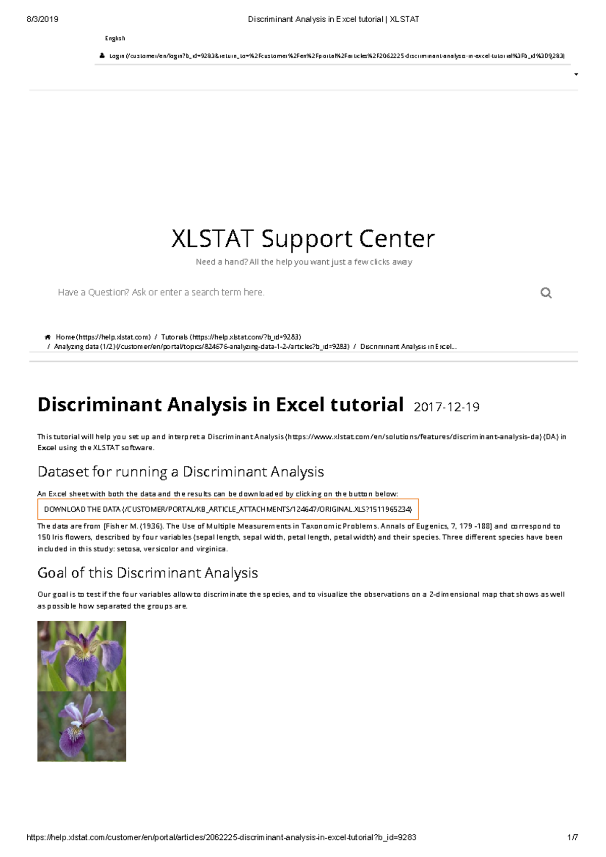 Discriminant Analysis In Excel Home Tutorials Analyzing Data Discriminant Analysis In Excel