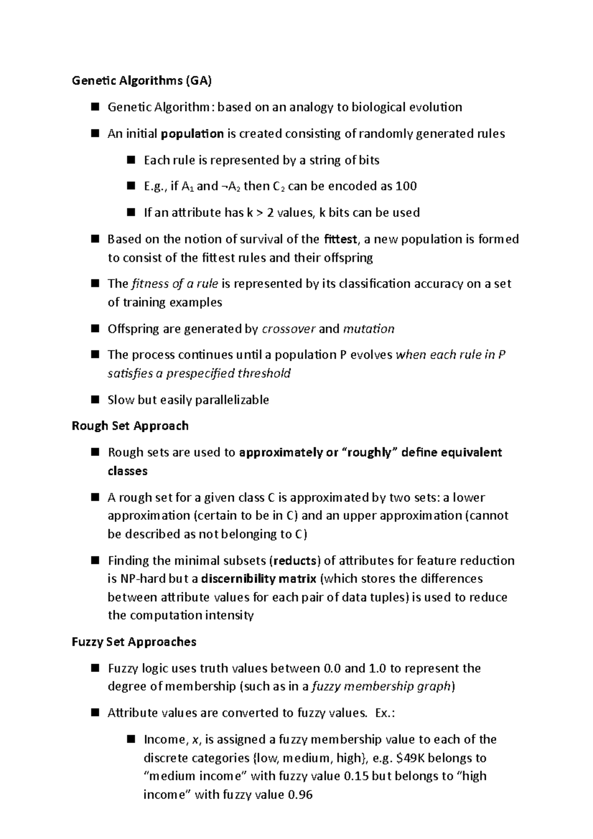 Machine Learning Approaches for Data Classification - Genetic ...