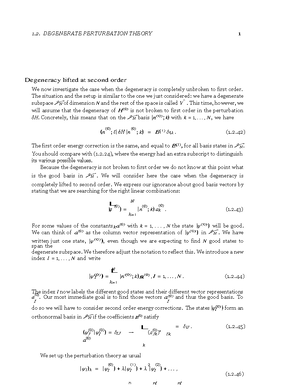 Degenerate perturbation theory - 1. NONDEGENERATE PERTURBATION THEORY 1 1 Degenerate ...