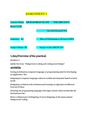 Exp-2 - chandigarh university C++ assignment - SUBJECT NAME- OBJECT ...