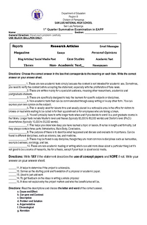 Inquiry Investigation and Immersion Quarter 1 - SHS Inquiries ...