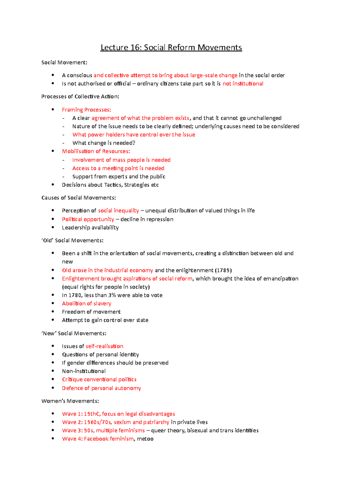 Lecture 16 - Social Reform Movements - Lecture 16: Social Reform ...