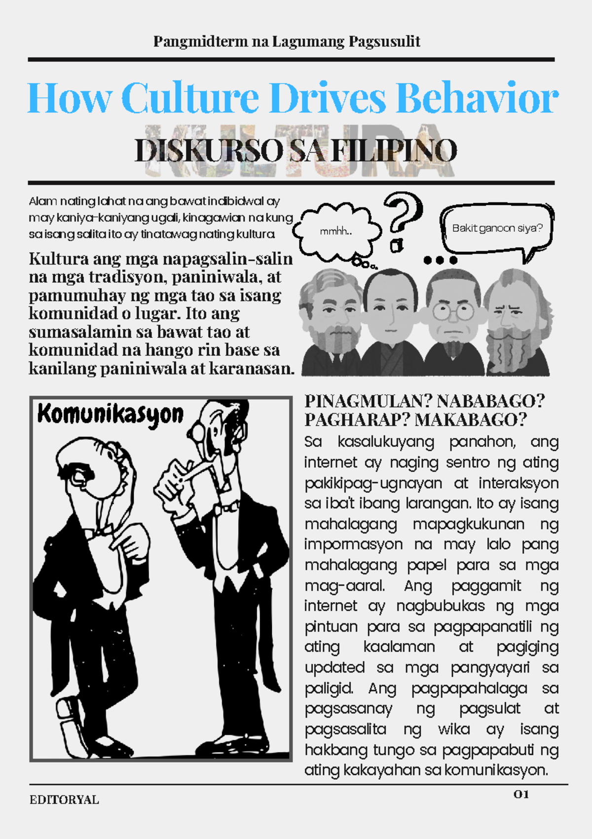Diskurso sa Filipino, Lagumang Pagsusulit - How Culture Drives Behavior ...