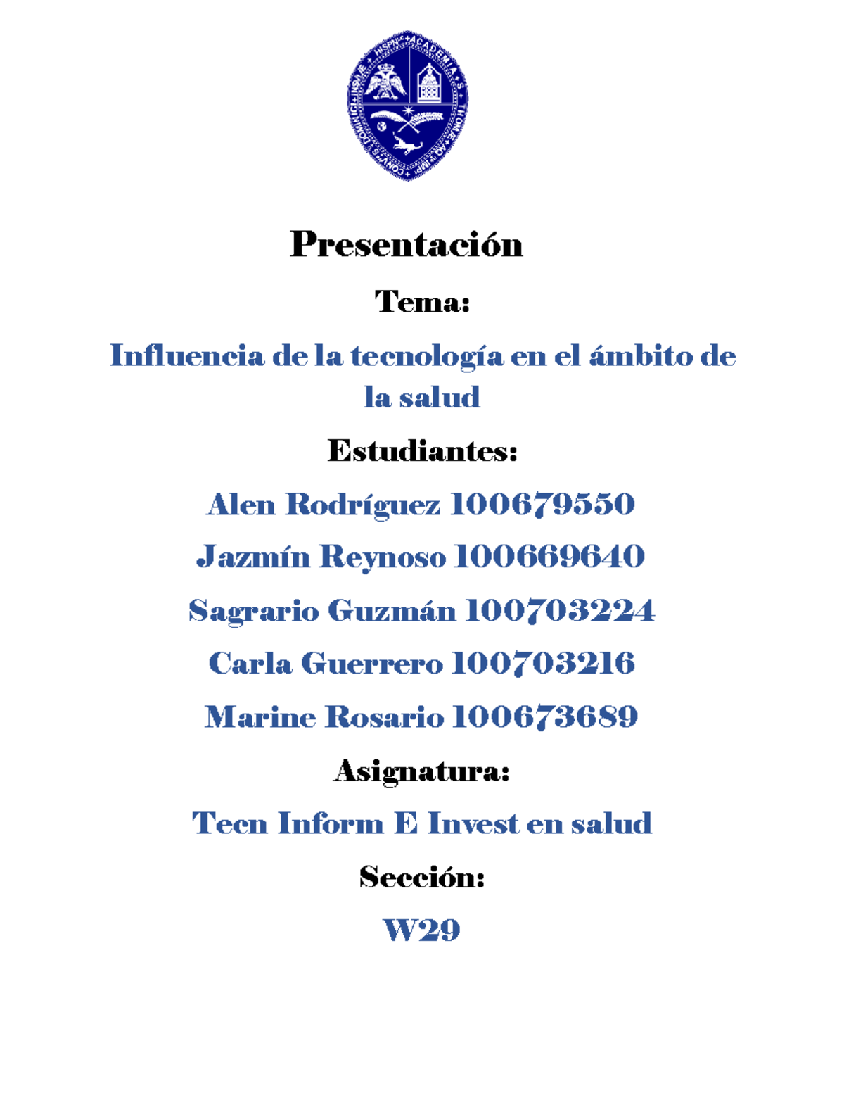 Tecn1 - Nose - Presentación Tema: Influencia de la tecnología en el ...