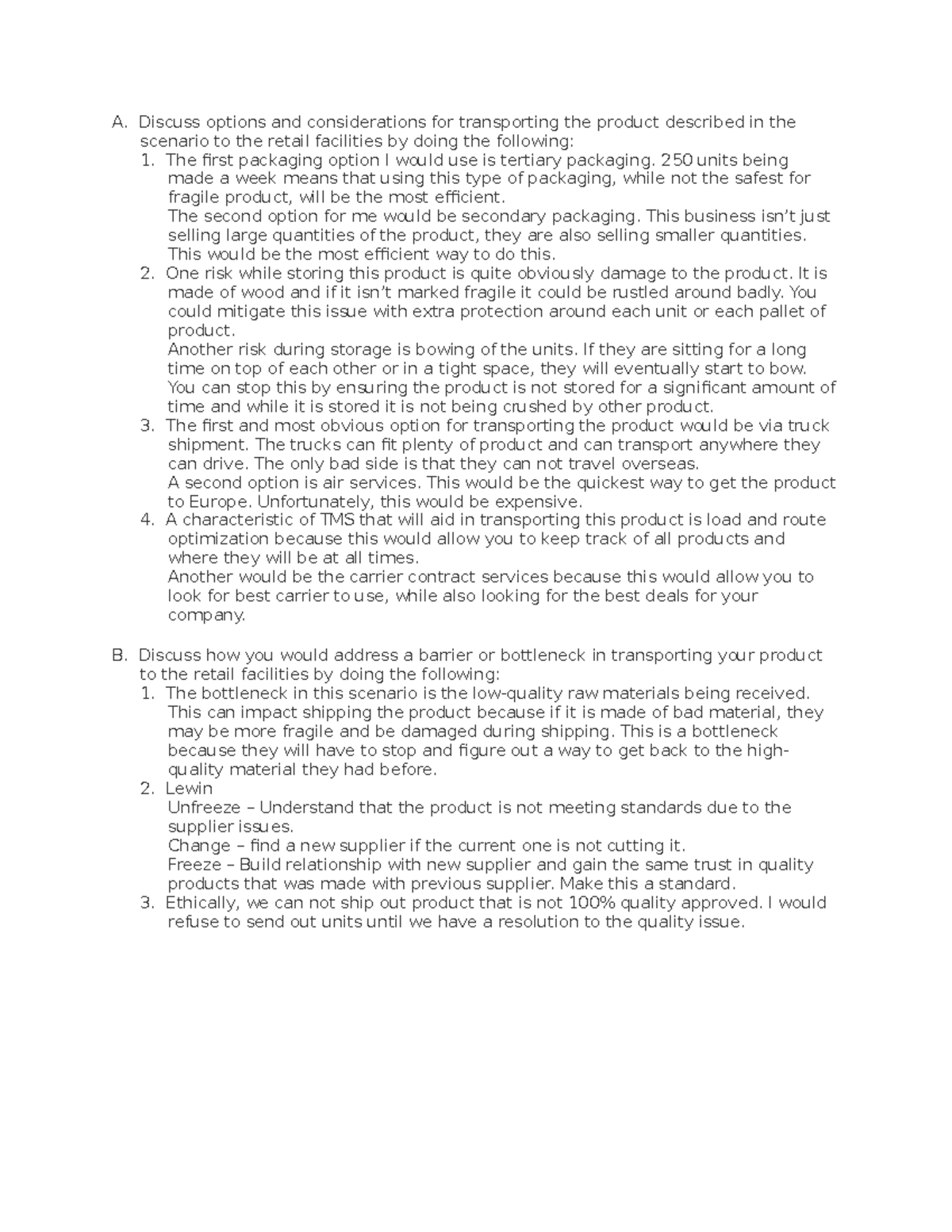 D079 Task 2. MA - Submission - A. Discuss options and considerations ...