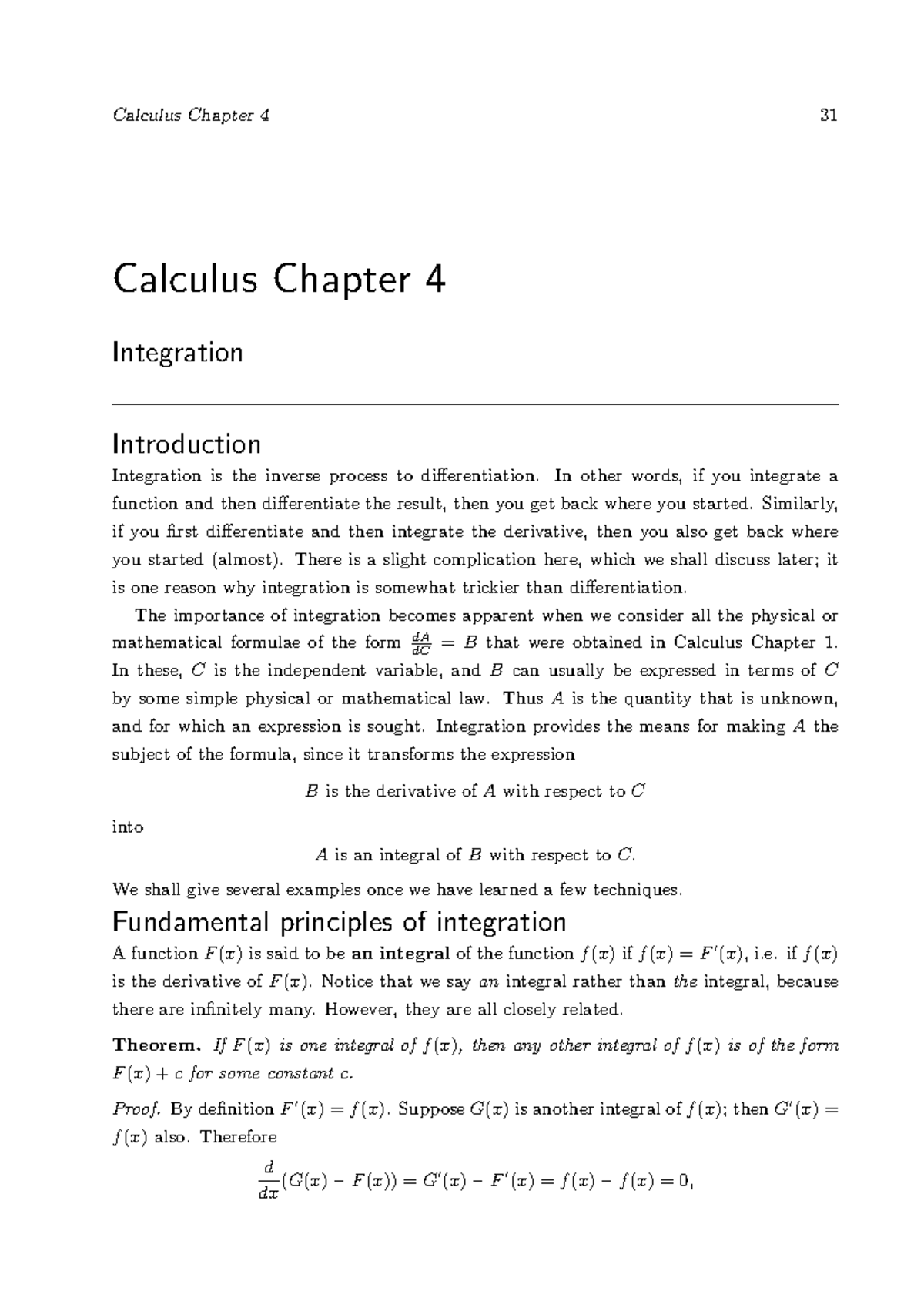 1Aux Cal 4 - applications of differentiation - Calculus Chapter 4 31 ...