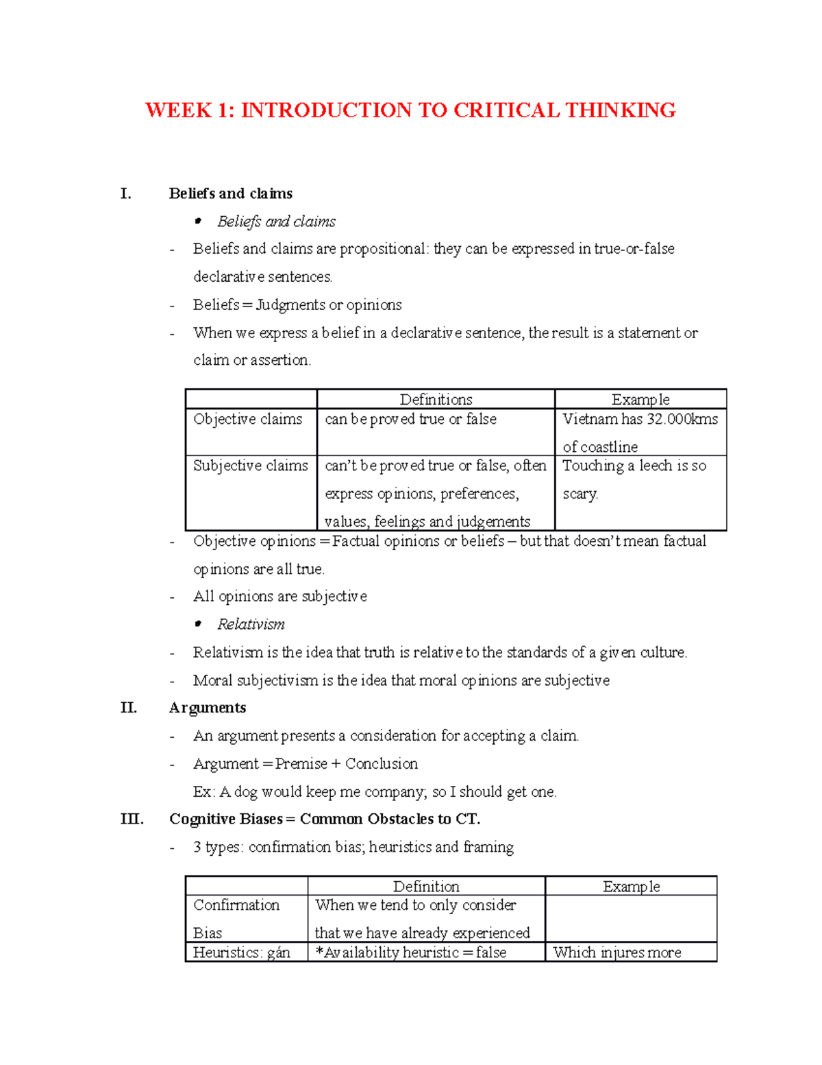 Lecture Note - CT - WEEK 1: INTRODUCTION TO CRITICAL THINKING I ...
