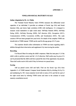 Vsms-an update and administration and scoring - Review Article ...