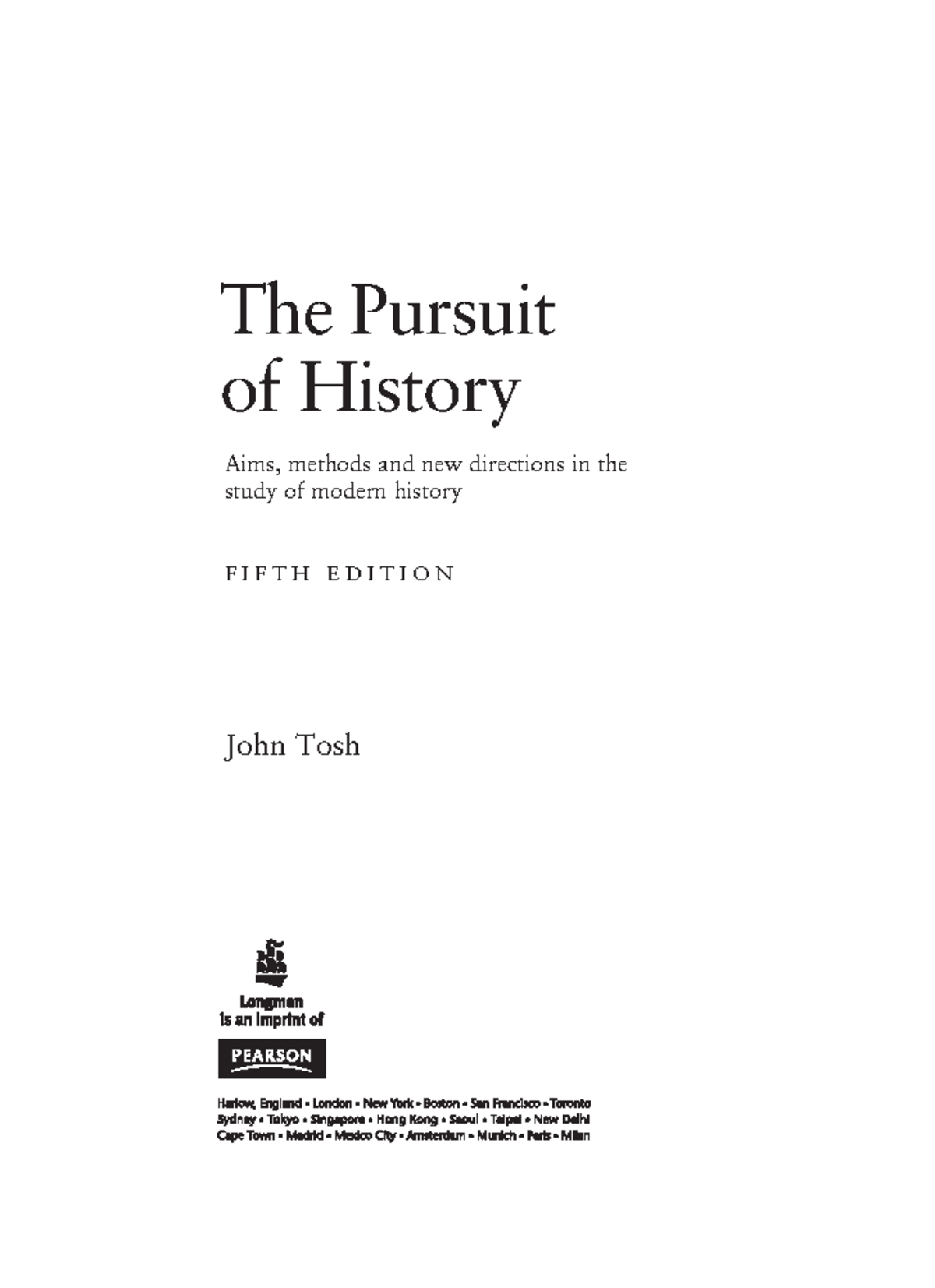 Tosh, Pursuit-of-History (extracted pages on historical awareness ...