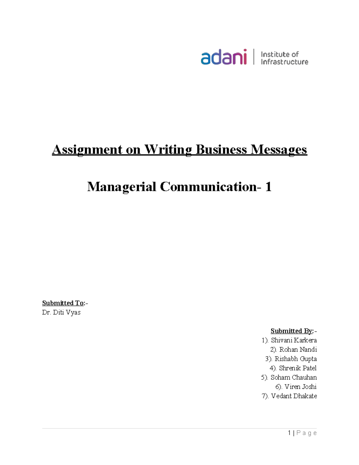 Pdfcoffee - . .. - Assignment on Writing Business Messages Managerial Communication- 1 Submitted ...