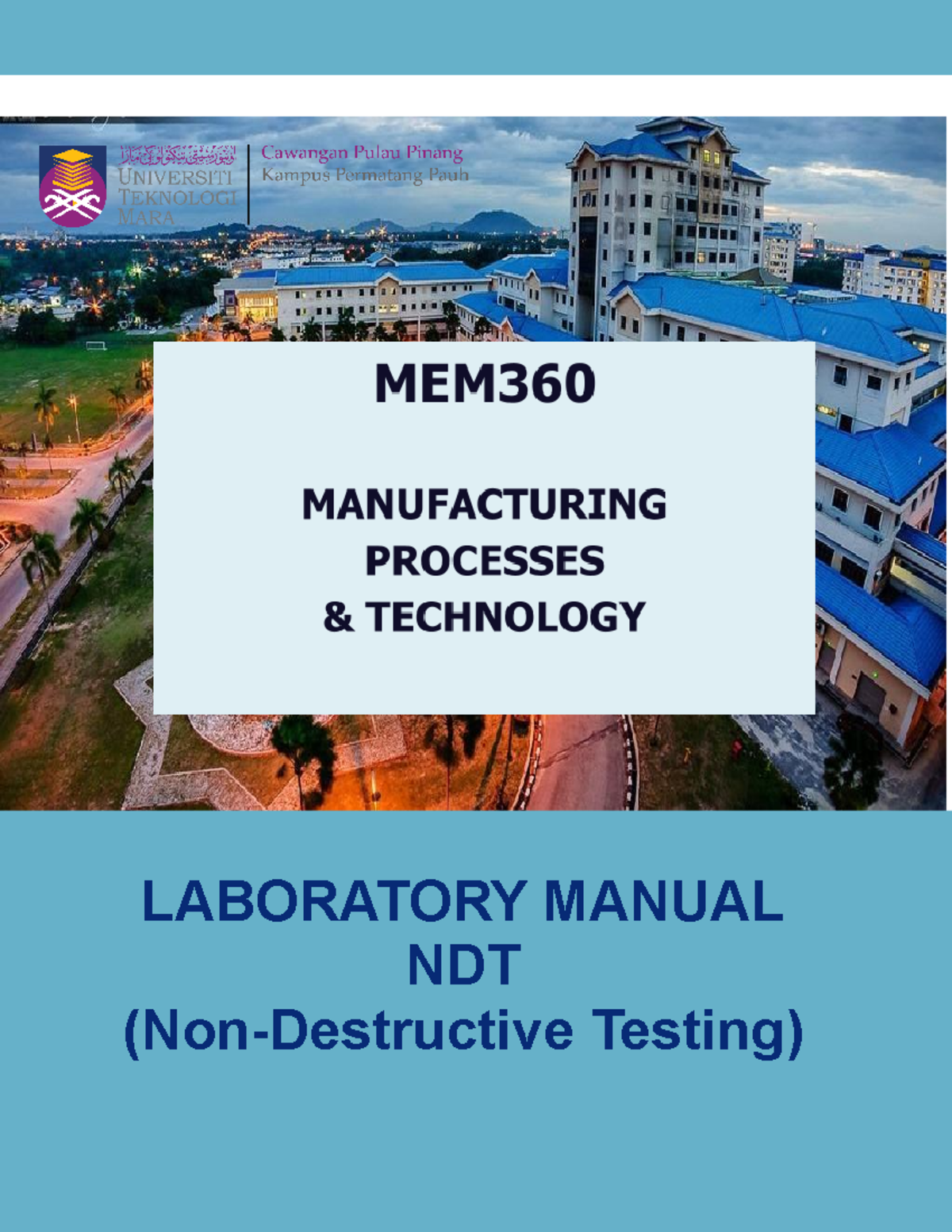 LAB NDT - DJJDJJJ - LABORATORY MANUAL NDT (Non-Destructive Testing) MEM ...
