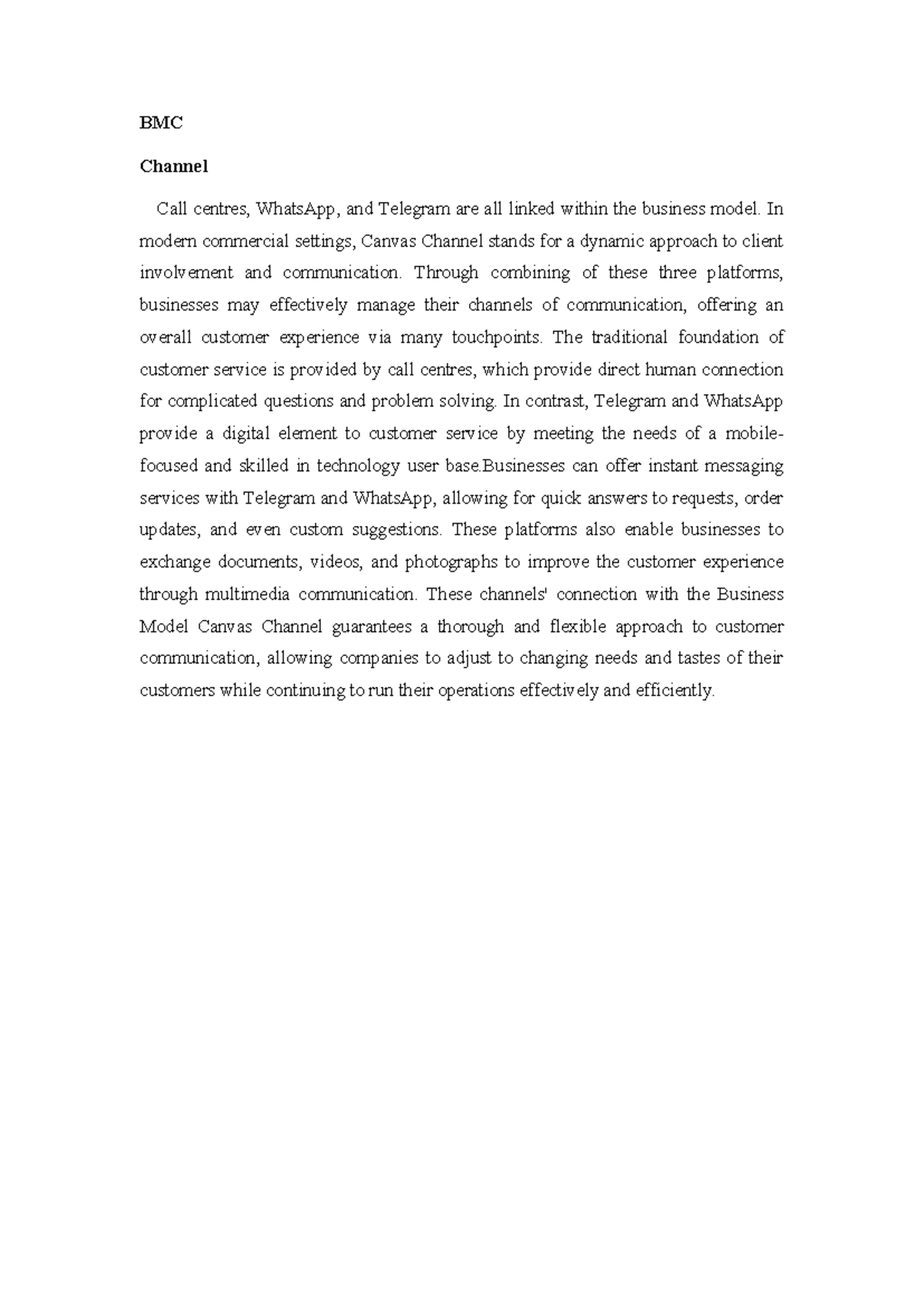 BMC - BMC Channel Call centres, WhatsApp, and Telegram are all linked ...