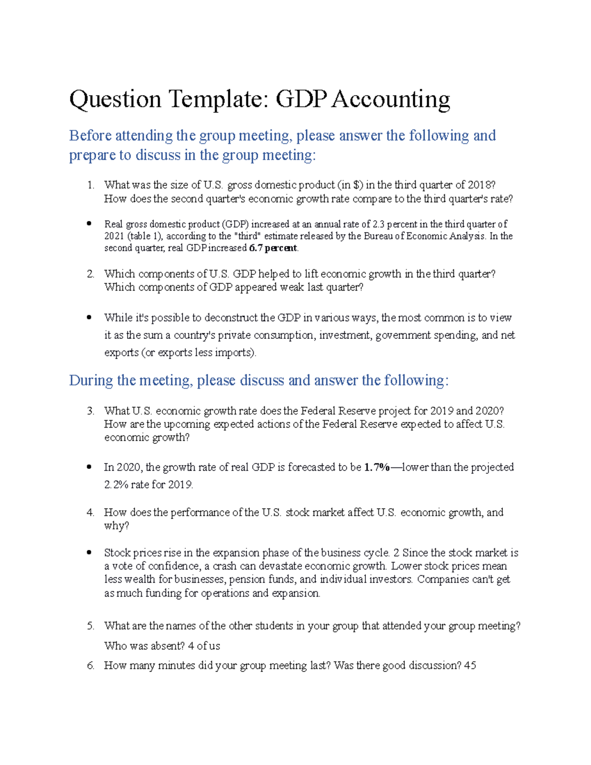 Econ151 document QT-W05 GDPAccounting - Question Template: GDP ...