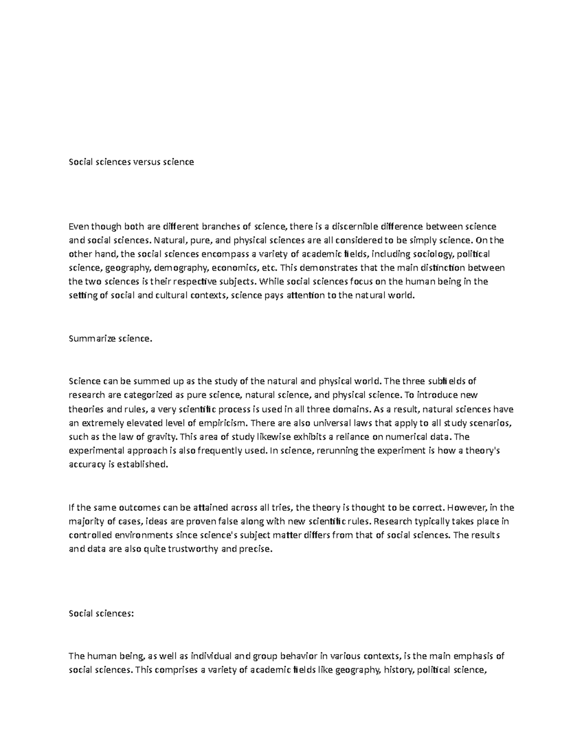 Social sciences vs science module 3 - Copy - Social sciences versus ...