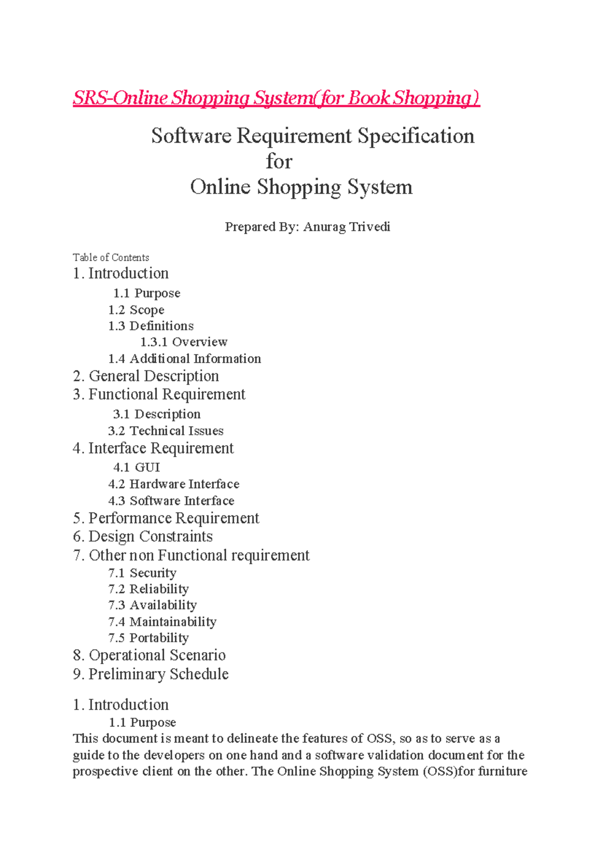 237978294-Srs - Summary Computer Fundamentals And Hardware - SRS-Online Shopping System(for Book ...