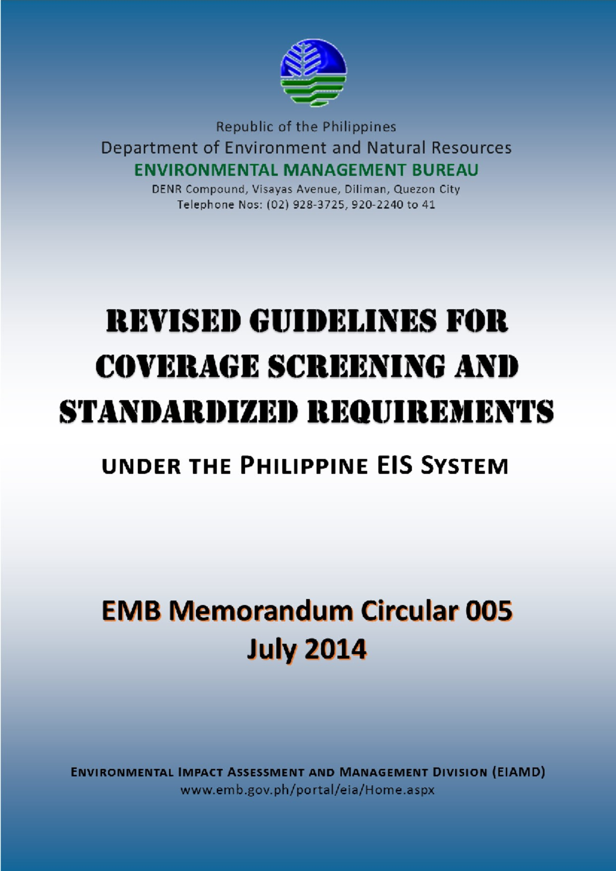 Environmental Impact Assessment Revised Guidelines Threshold - BS Environmental Science - Studocu